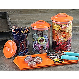 Calypso Basics by Reston Lloyd Acrylic Storage Canisters, Set of 3, Orange
