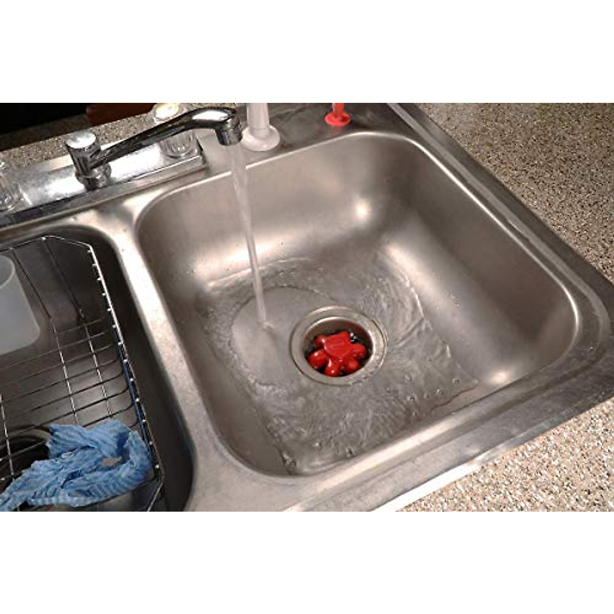 Danco 10768A | Disposal Genie II Garbage Disposal Strainer and Stopper, Kitchen Sink Drain Splash Guard with Food Scraper, Black, 1-Pack