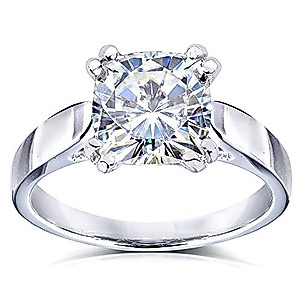 Kobelli Cushion-cut Moissanite Solitaire Engagement Ring 2 CTW 14k White Gold, Size 6
