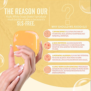 Koji White Kojic Acid & Vitamin C Brightening Soap, Hydrating Face & Body For Radiant Glow Skin, Nourishing, Moisturizing, Even Tone Cleansing Bar, Vegan, Paraben-Free, 2.82 oz (2 Bars)