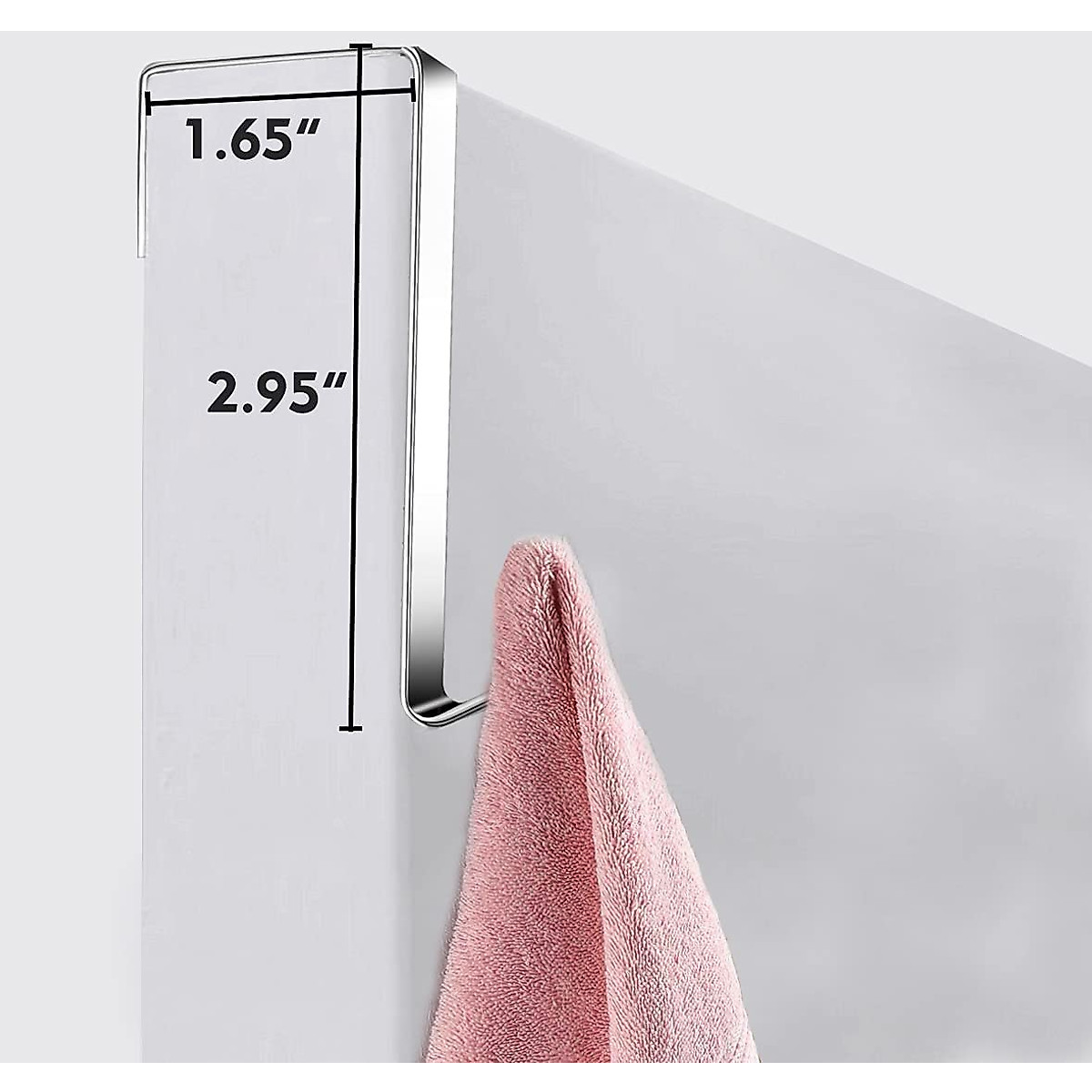 MISSLO 4 Pack Metal Over The Door Hook for Hanging Towels Rack Heavy Duty Door Hanger Organizer for Hang Clothes Coats in Bathroom Bedroom