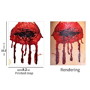 Halloween Tattoo Stickers Wound Tattoo Stickers Simulation tattoo tattoo scar tattoo tattoo knife simulation Waterproof Tattoo Sticker 24pcs (HL121-141 Message note model（total of 24 pcs）)