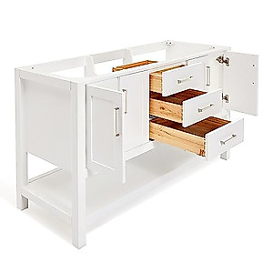 ARIEL Magnolia 60" Double Sink Base Cabinet in White