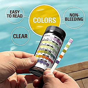 Spa and Hot Tub Test Strips - 100 ct - 5 Way Chemical Testing Strip Kit Tester for Chlorine & Bromine Spas & Tubs - Calibrated for Warm Water to Maximize Accuracy - FC TC/TB Alkalinity pH & Hardness