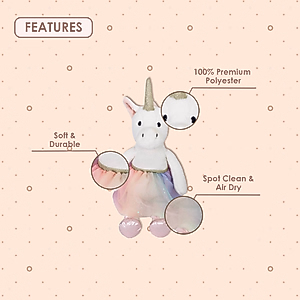 MON AMI Zoey The Unicorn Stuffed Animal - 17", Soft & Cuddly Stuffed Plush Animal Doll, Unicorn Gifts for Girls/Kids, Use as Toy or Nursery Room Decor