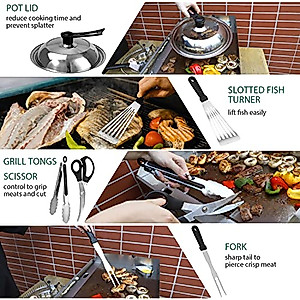 Blackstone Griddle Accessories 31pcs Flat Top Grill Set for Blackstone and Camp Chef 4pcs Spatula Set with Carry Bag Blackstone Accessories Griddle Kit Basting Cover Scraper Stainless Steel