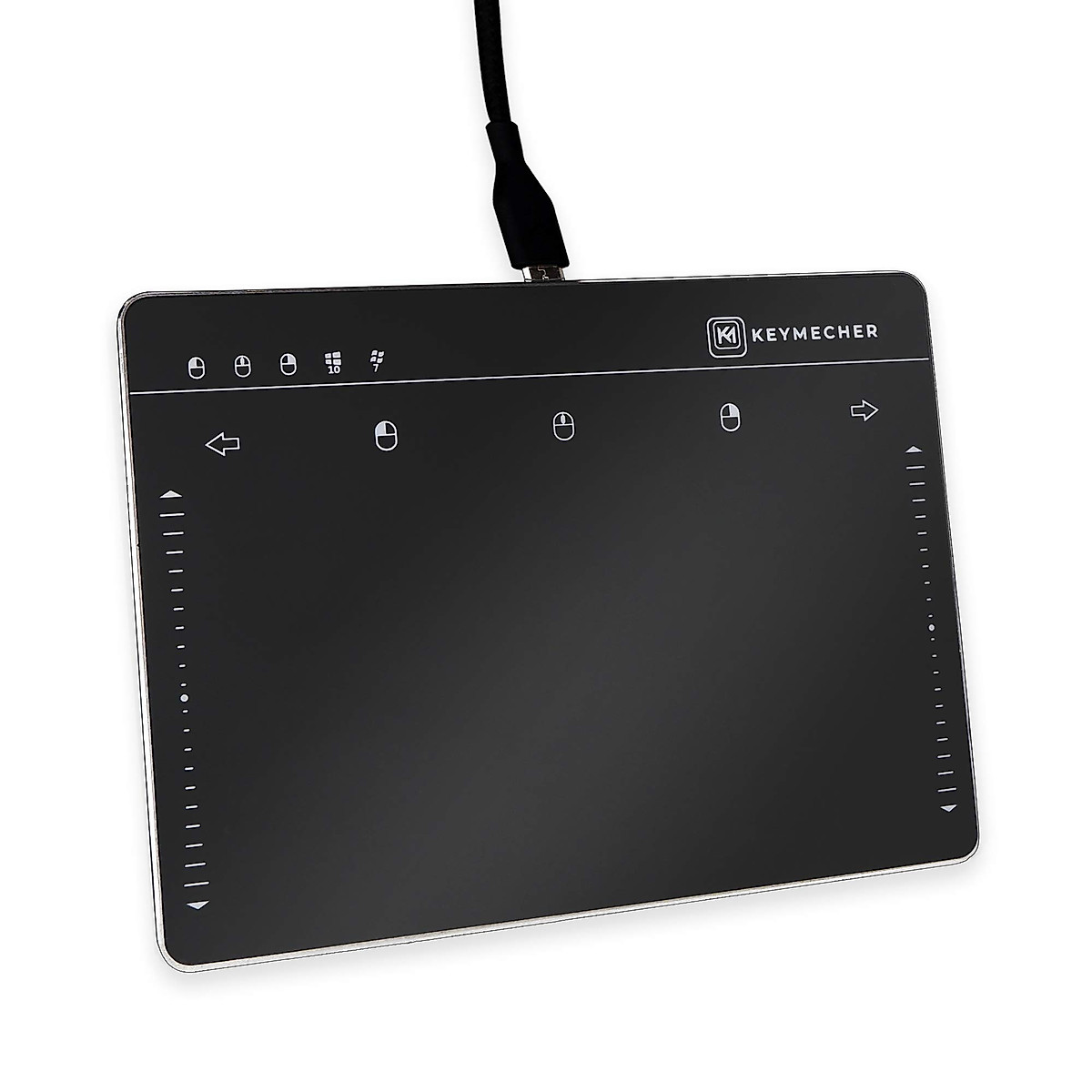 KEYMECHER Mano Multi-Gesture Wired Trackpad for Windows 7 and Windows 10, USB Slim Touchpad Mouse for Computer, Notebook, PC, and Laptop (Aluminum Black, Support Windows Precision Touchpad)