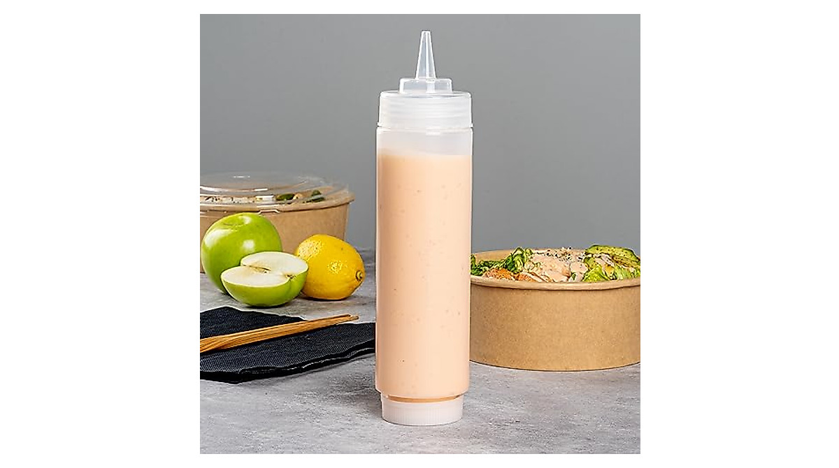 16oz Clear FIFO Squeeze Bottle for Restaurants & Chefs