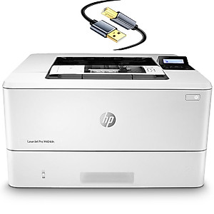 HP Laserjet Pro M404dn Wired Monochrome Laser Printer with Built-in Ethernet, White - Print only - 2-line LCD, 40 ppm, 1200 x 1200 dpi, Auto 2-Sided Printing, 8.5 x 14