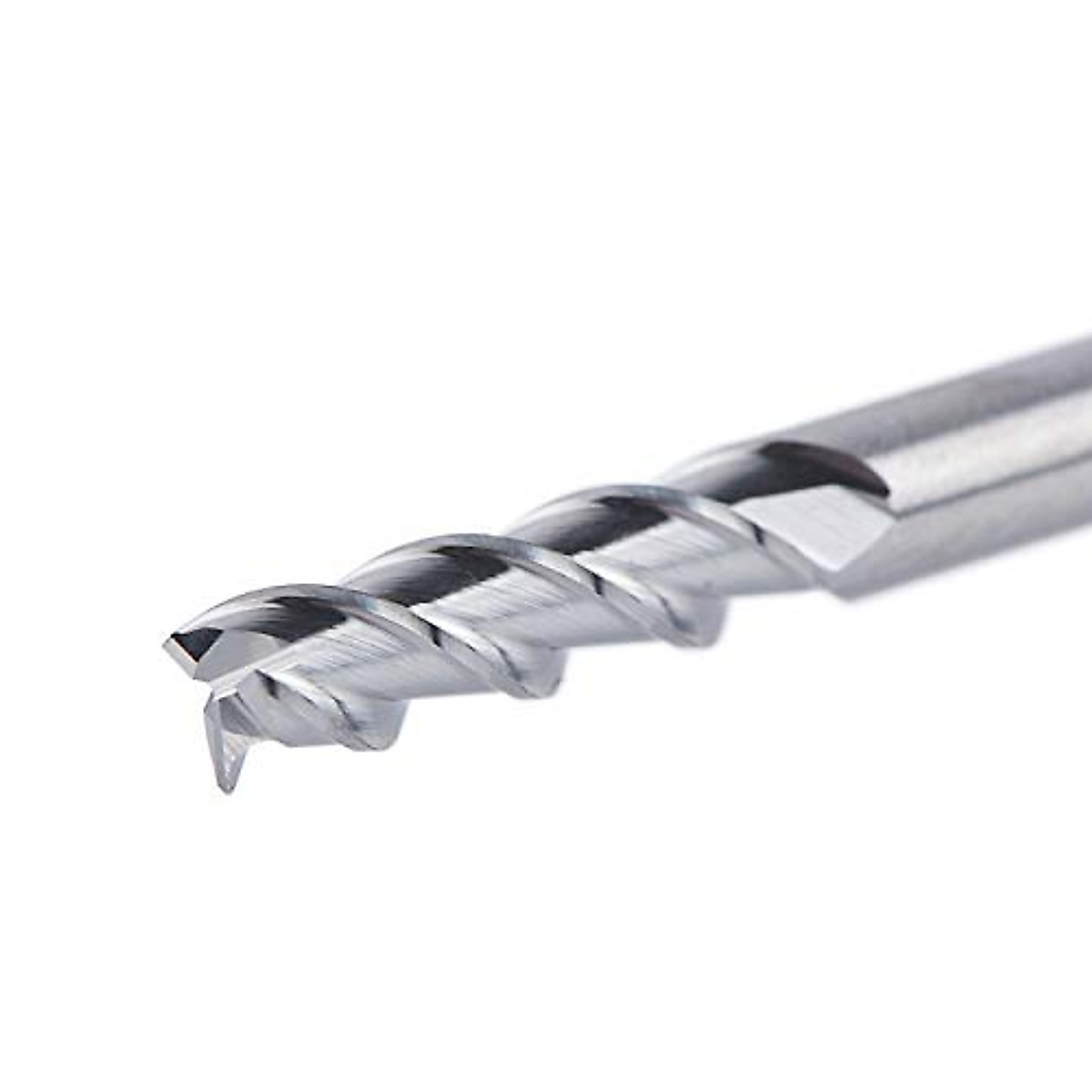 SpeTool 1/8 End Mills for Aluminum 3 Flutes CNC Spiral Router Bits for Aluminum Cut Non-Ferrous Metal Upcut 1.5 inches Long 5 Pieces