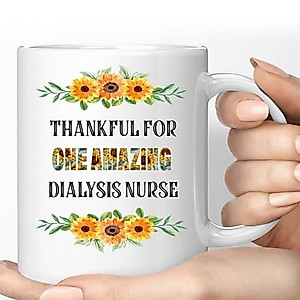 Gift Design Thanksgiving Gift for Dialysis Nurse - Appreciate with Turkey and Stethoscope - 11 Oz White Ceramic Coffee Mug