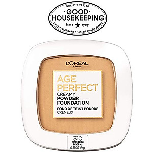 L'Oreal Paris Age Perfect Creamy Powder Foundation Compact, 310 Nude Beige, 0.31 Ounce