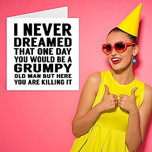 Stuff4 Funny Birthday Cards for Men - Grumpy Old Man - Rude Birthday Cards for Dad, Brother, Son, Grandpa, Uncle 5.7 x 5.7 Inch Greeting Cards, Joke Humor 30th 40th 50th Bday Cards