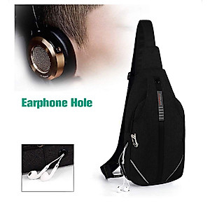 WATERFLY Small Crossbody Sling Backpack Anti Theft Backpack for Traveling Chest Bags for Men&Women Multipurpose Casual Daypack Hiking Shoulder Bag (Black)