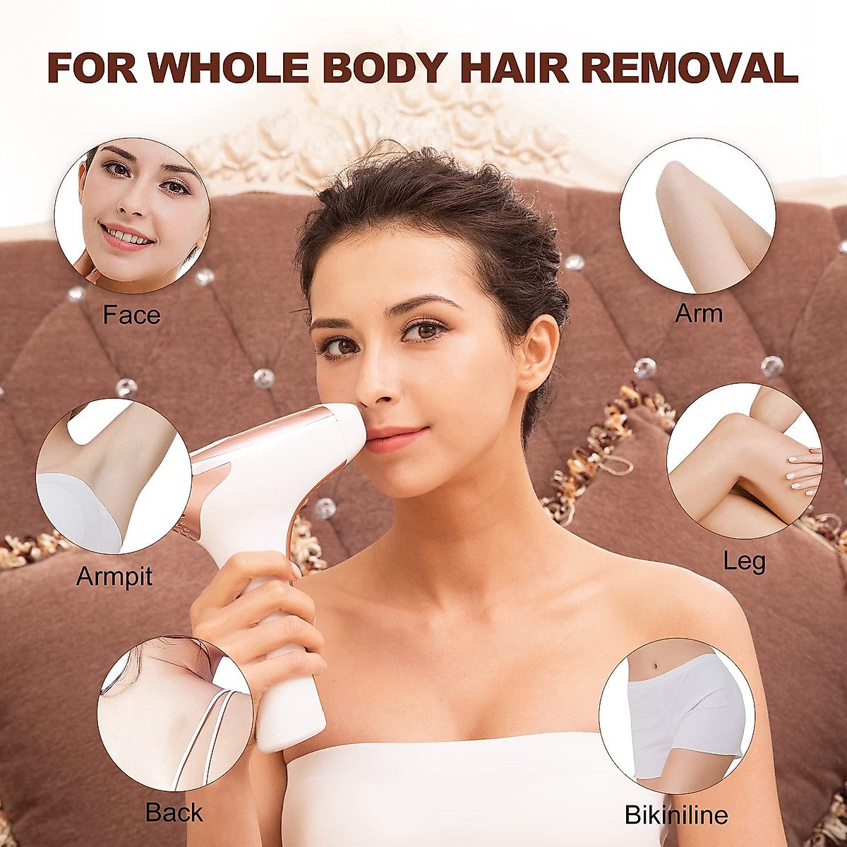Permanent Hair Removal, MiSMON IPL Laser Hair Removal for Women/Men,Painless Hair Remover on Armpits Back Legs Arms Face Bikini line, Skin Color Sensor - Safe and Effective Device