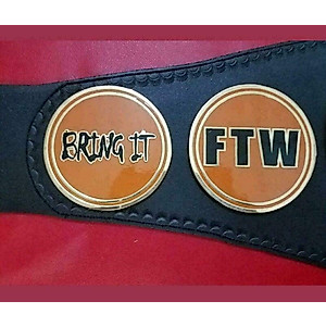 Maxan TAZ FTW Heavyweight Championship Belt Adult Size Genuine Leather Replica 2mm Black Large
