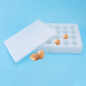 Garneck 2pcs pearl cotton egg tray egg flat cartons foam egg cartons egg protection case refrigerator containers Drop Resistant Egg Holder shockproof epe pearl cotton safety frame white