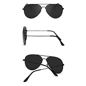 Ziwanule Polarized Aviator Sunglasses for Men Metal Mens Sunglasses Driving Unisex Classic Sun Glasses for Men/Women Black