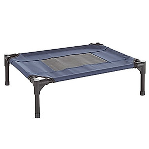 Elevated Dog Bed – 24.5x18.5 Portable Bed for Pets with Non-Slip Feet – Indoor/Outdoor Dog Cot or Puppy Bed for Pets up to 25lbs by Petmaker (Blue)