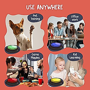 Dog Buttons for Communication – Talking Pet Button Set – Teach Dogs to Communicate – Train Pets with Recordable Voice Commands – Connect, Bond & Have Fun – Colorful Behaviour Aids for Puppies