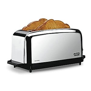 Waring Commercial WCT704 4 Slice Extra Long Slot Light Duty Pop-Up Toaster, 120V, 5-15 Phase Plug