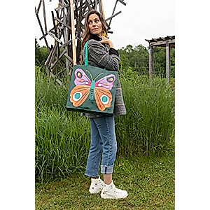 Blue Q Shoppers, Reusable Grocery Bag, Sturdy, Easy-to-Clean, 15" h x 16" w x 6" d, made from strong 95% recycled material (Multicolored)