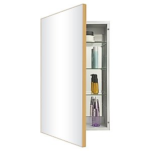FOMAYKO 22x30 Inch Medicine Cabinet with Mirror - Recessed or Surface Mount Aluminum Bathroom Storage Cabinet, Adjustable Shelves for Toilet, Bathroom, Kitchen