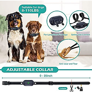 Dog Shock Collar, Electric Dog Training Collar with Remote 2680FT, IPX7 Waterproof Bark Vibrating Dog Collar with 4 Training Modes, Rechargeable E-Collar for All Breeds, Sizes