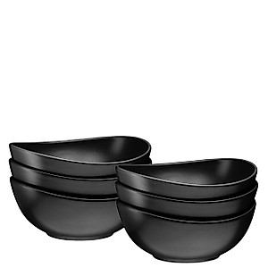 Bruntmor 26 Oz white Porcelin Ceramic Square Soup Bowls Set of 6, Large White Soup Bowls For Kitchen, Side Dish, Soup, Cereal,ice ice cream and Salad, Perfect for Christmas eve