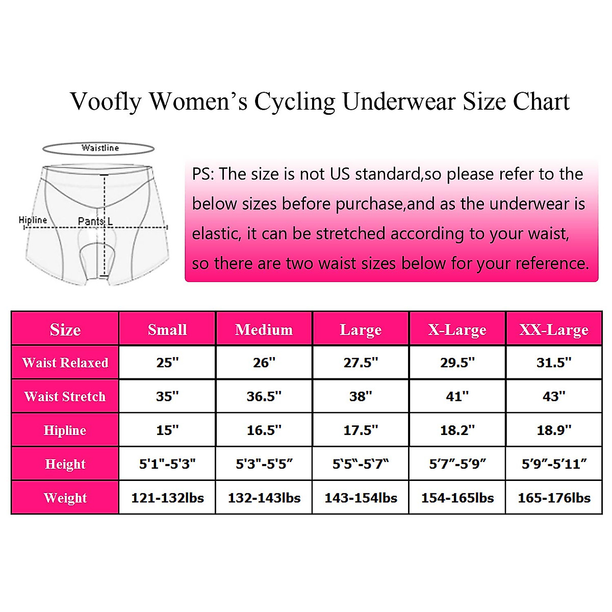 voofly Bike Underwear Women,Cycling Shorts Women Padded Bicycle Clothes Mountain Biking Short Small