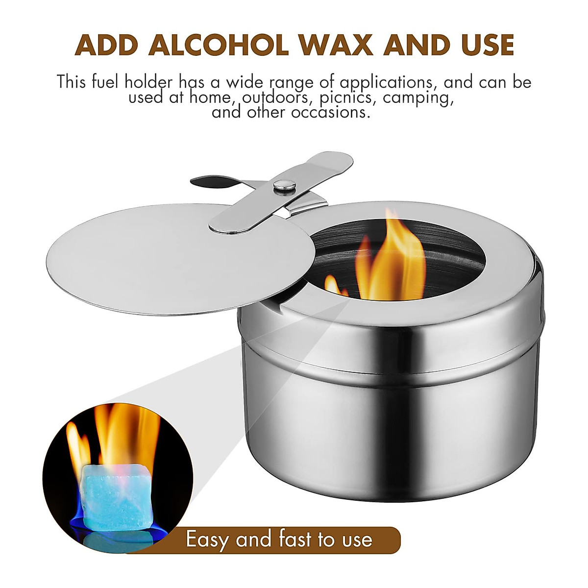 Cabilock 8 Pcs Fuel Holder Can Cover Chafing Chafer Heat Fuel Can Mini Stoves Buffet Server Warming Trays for Buffets Stereo Cans Fuel Cans Utensil Holder Alcohol Stove Suite Food