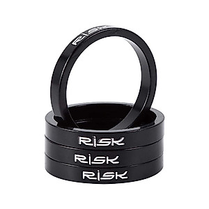 Tbest Stem Spacers,Stem Spacers Burgtec,Bike Headset Spacer 4pcs Aluminium Alloy Bike Spacers Stem Riser ycle Fork Washers Headset Spacers for Mountain Bike Road Bike (5mm Black)