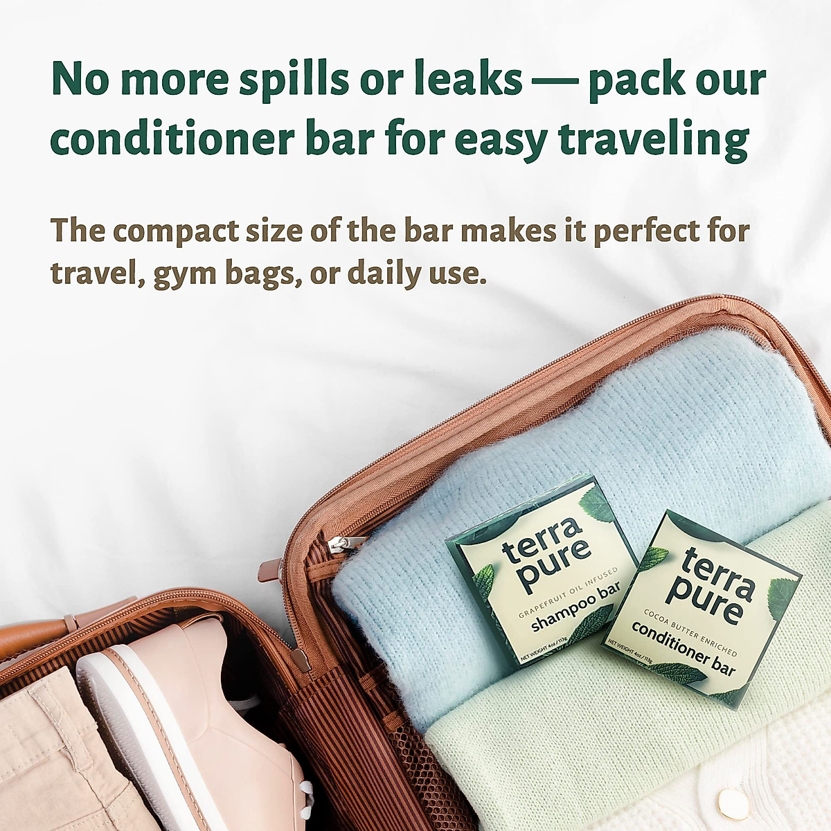 Terra Pure Conditioner Bar | Cocoa Butter Enriched by 1-Shoppe | Plastic Free, Soap Free, Vegan, Plant Based, Sustainable, Eco-Friendly, & Zero Waste