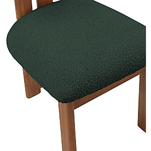 Meridian Furniture 489Green-C Napa Collection Mid-Century Modern Boucle Fabric Upholstered Dining Chair with Rich Green Boucle Fabric, Solid Wood, 17.5" W x 20.75" D x 35.75" H, Green, Set of 2