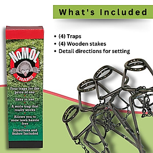 NoMol® Mole Trap by Wildlife Control Supplies – Wire Tong Underground Spring Trap – Safe & Effective Pest Control for Commercial & Residential Use – Great for Backyards, Gardens, & Flower Beds