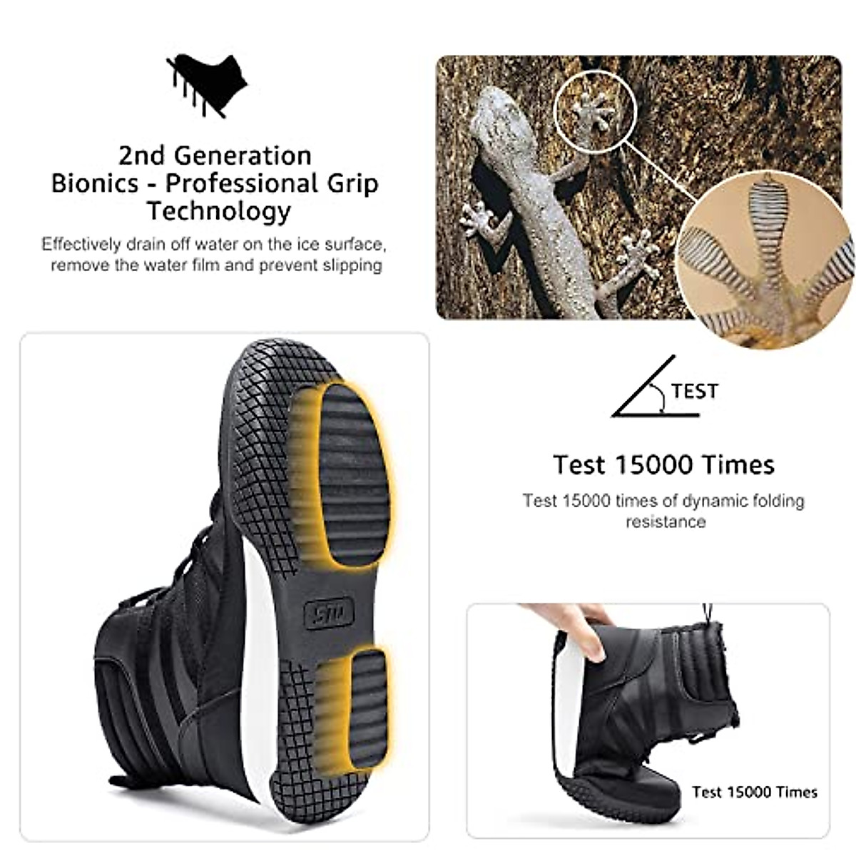 STQ Women Lightweight Winter Walking Boots Suede Insulated Hiking Booties Non-slip with Zipper Black 10