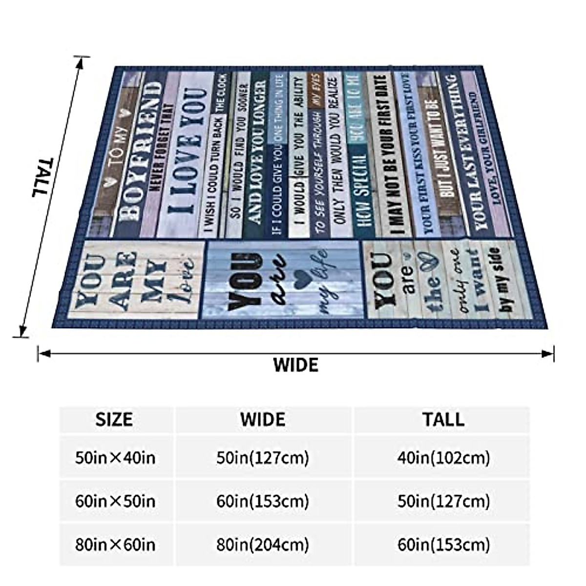 Gifts for Boyfriend, Boyfriend Blanket from Girlfriend 50''x60'', Boyfriend Birthday Gift Blanket for Boyfriend Gifts Soft Cozy Flannel Throw Blanket for Boyfriend