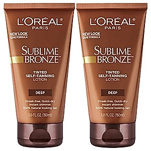 L'Oreal Paris Skincare Sublime Bronze Tinted Self-Tanning Lotion, Sunless tanning lotion, 2 count