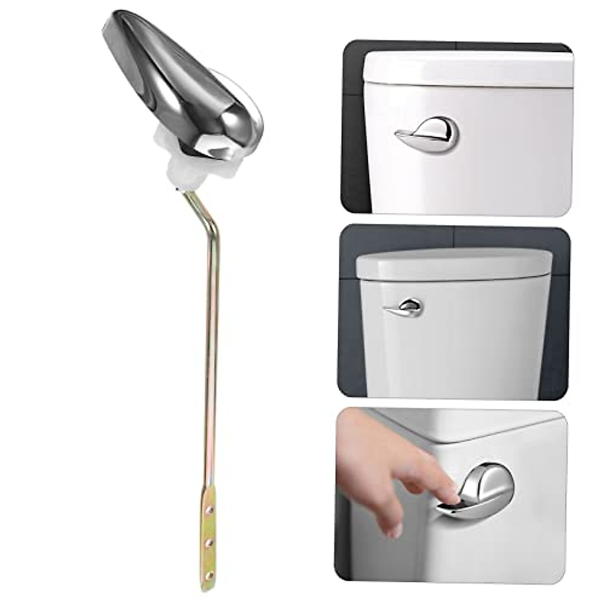 Toilet Wrench Toilet Parts Flush Lever Replacement Toilet Tank Flush Handle Toilet Trip levers Side Mount Toilet Handle Toilet Tank Handle Steel Front Carbon Steel Accessories