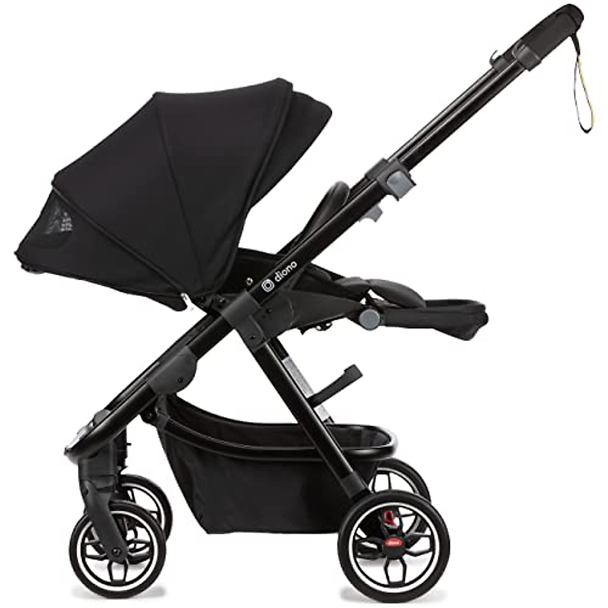 Diono Excurze Baby, Infant, Toddler Stroller, Perfect City Travel System Stroller and Car Seat Compatible, Adaptors Included Compact Fold, Narrow Ride, XL Storage Basket, Black Midnight
