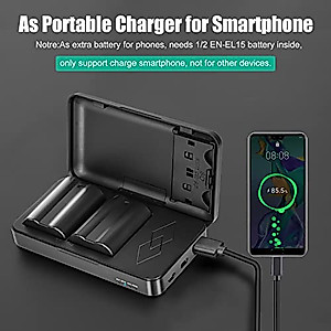 JYJZPB 2 Pack EN-EL15B Batteries and Charger Case for Nikon D7500 Battery, D750 Battery, Z6, Z7, D500, D600, D610, D810, D800, D800E, D710E, D850, D7000, D7100, D7200 Cameras