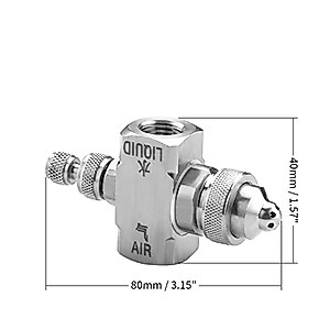 MroMax 1/4BSP Female Thread 70 Degree Round Spray Air Atomizing Mist Nozzle 304 Stainless Steel
