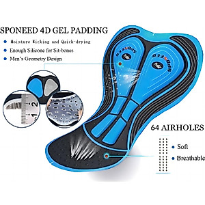 sponeed Mens Road Bike Jersey Cycling Tights Quick Dry Pockets Bicycle Kit 4D Padded Set L Grey Multi