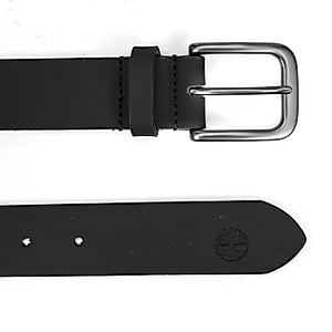 Timberland Men's 35mm Classic Buckle Jean Leather Belts, Black, 42