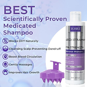 Anti Fungal Shampoo for Men & Women | Anti Dandruff, Medicated, Folliculitis Shampoo for Dry Scalp, Psoriasis, Ringworm | for Itchy, Flaky & Irritated Scalp | No Paraben & Sulphate | w/Dandruff Brush