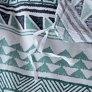 Boho Duvet Cover King, 3 Pieces Boho King Bedding Set, Ethnic Yellow White Green Louvre Bohemian Pattern Duvet Covers, 100% Cotton, Luxury Soft Breathable Comfy with Zipper Closure