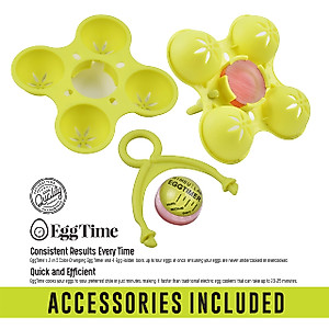 Egg Cooker: Egg Holder for Boiled Eggs - Quick, Efficient & Fail-Proof Color-Changing Egg Timer - Boil Up to 4 Eggs to Perfection Without Cracks or Guesswork! - In Water Timer for Boiled Egg