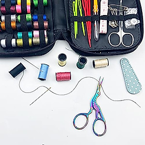 Weabetfu 3.6-inch Small Sewing Scissors with Leather Scissors Cover,Stainless Steel Stork Craft Scissors DIY Tools,Dressmaker Shears Scissors for Embroidery,Craft,Needlework,Artwork & Everyday Use