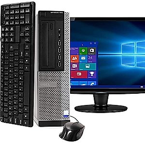 Dell Optiplex 990 Desktop PC Bundle with WiFi Adapter - Intel Quad Core i5 3.2GHz, 16GB RAM, 1TB HDD, DVD-RW, Windows 10 Pro, WiFi Adapter, 17 Inch LCD, Keyboard, Mouse (Renewed)