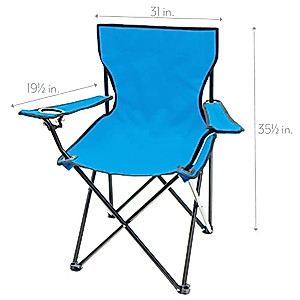 Trademark Innovations Folding Outdoor Beach Camp Chair, 18" L x 31" W x 32" H, Sky Blue